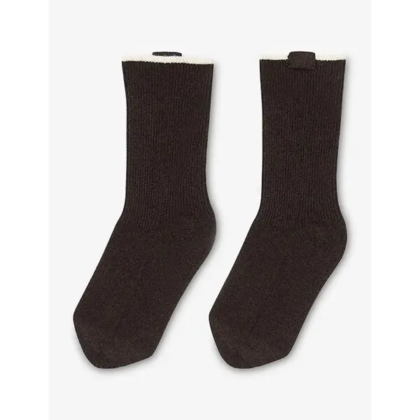 Sandro Wool And Cashmere-blend Knee-high Socks - Brown