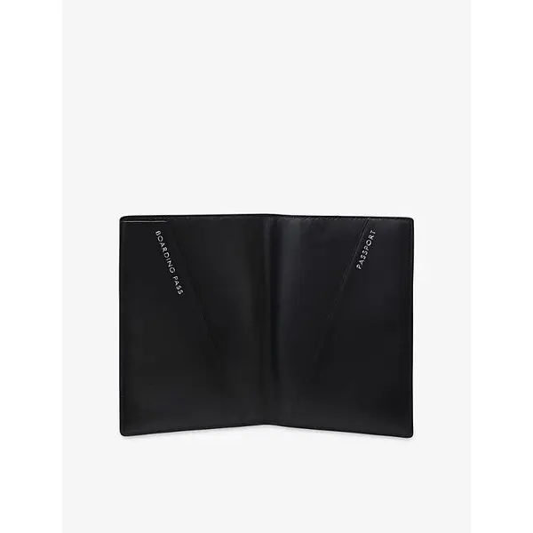 Smythson Ludlow Leather Passport Holder - Navy