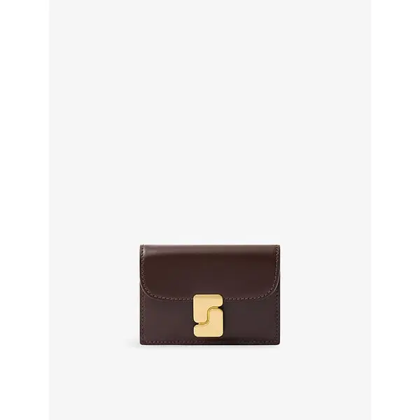 Soeur Aube Leather Card Holder - Chocolat