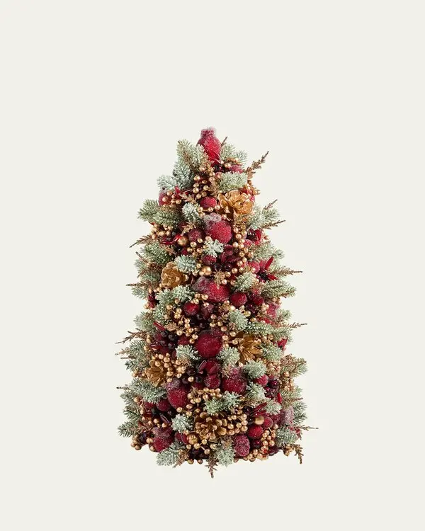 SALZBURG CREATIONS 18" Glittering Garnet Tree Christmas Decoration - Multi
