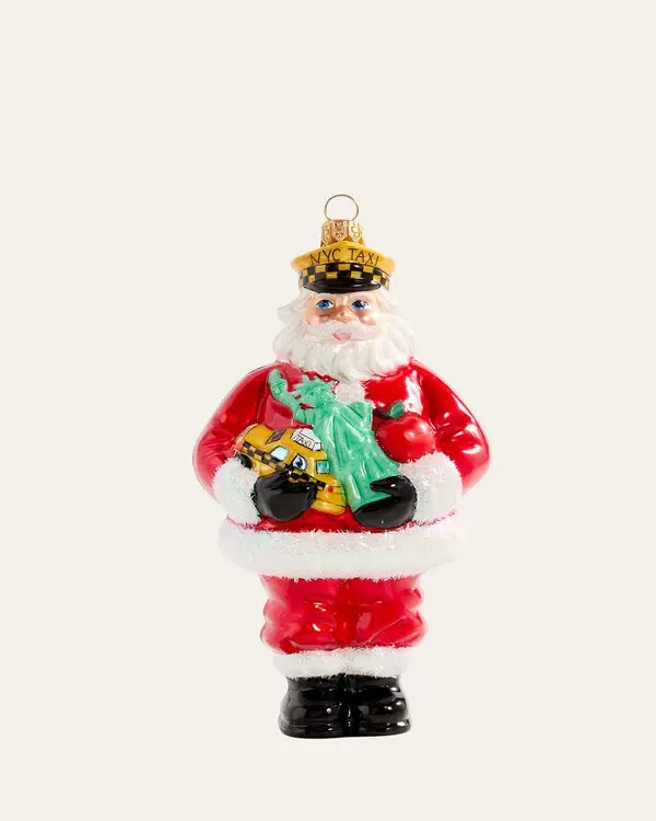 JOY TO THE WORLD COLLECTIBLES Nyc Cabbie Santa With Statue Of Liberty Christmas Ornat - Multi