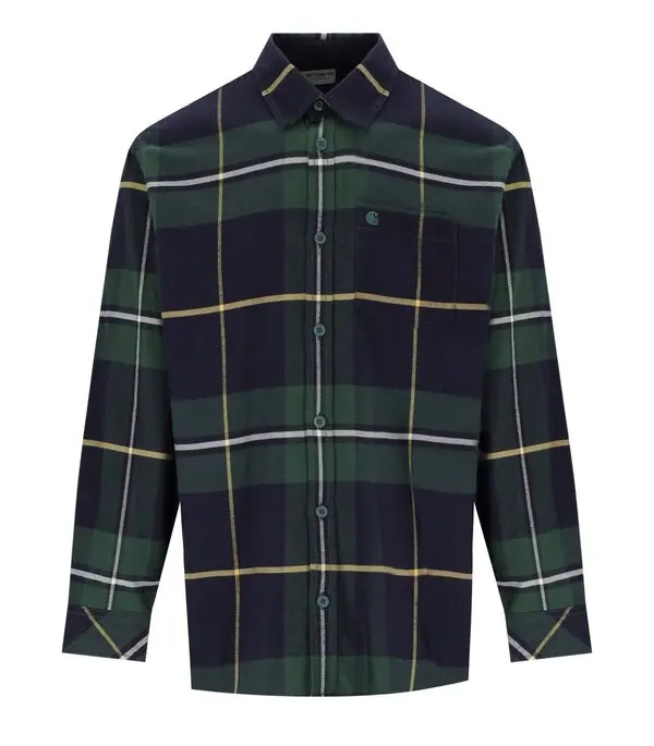 Carhartt Work In Progress L/s Garnett Check Sycamore Tree Shirt - Green
