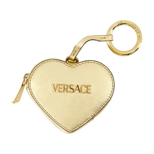 Versace Coin Keychain Leather - Gold