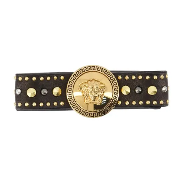 Versace Leather Hair Clip - Black