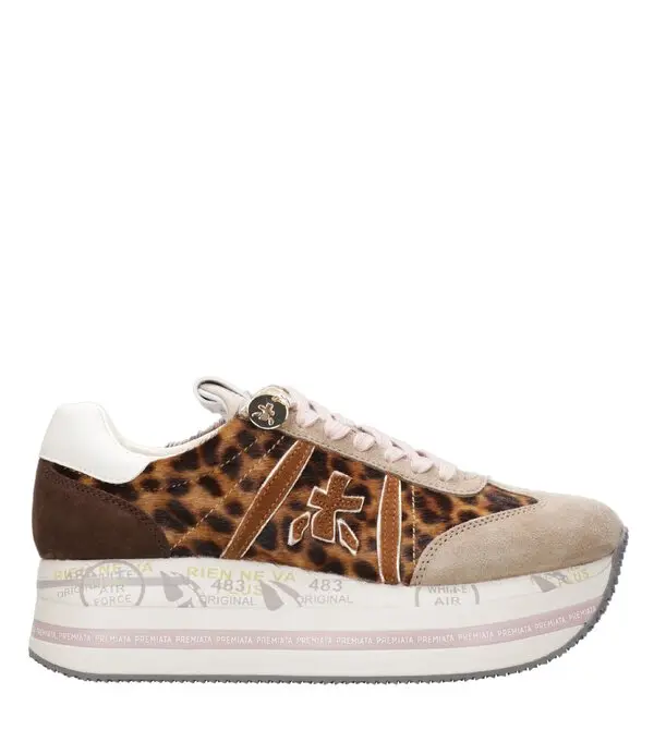 Premiata Suede And Pony Skin Sneakers