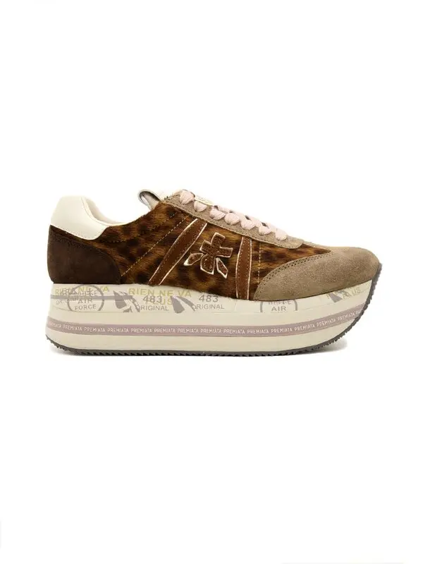 Premiata Leather And Fabric Sneakers
