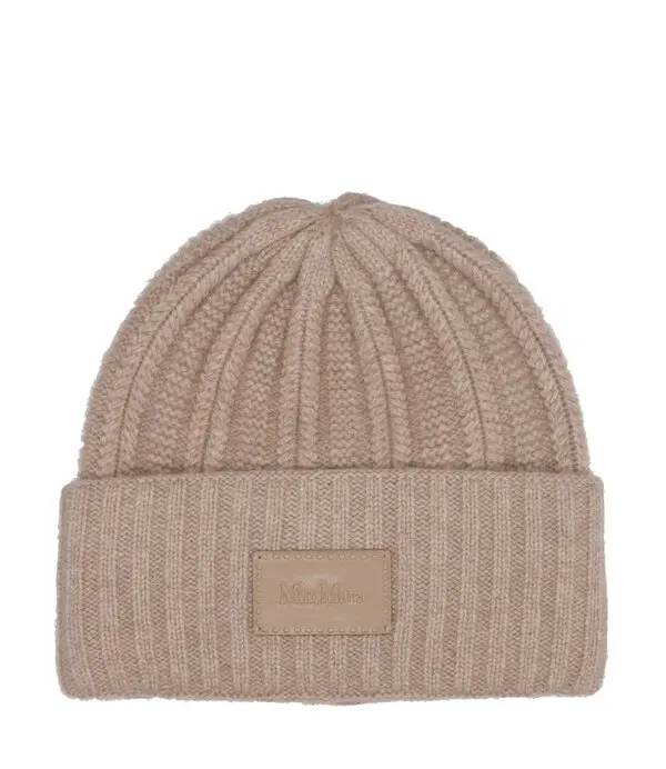 Max Mara Cashmere Ribbed Beanie - Beige