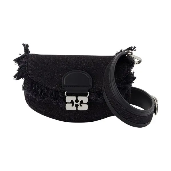 GANNI Apo G Wallet On Chain Cotton - Black