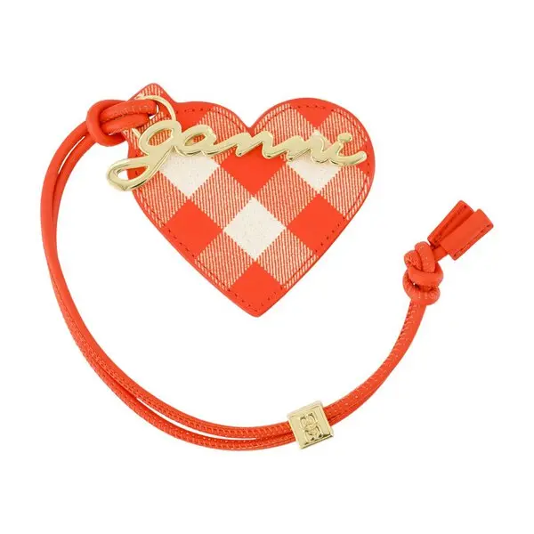 GANNI Bou Heart Keyring Leather - Red