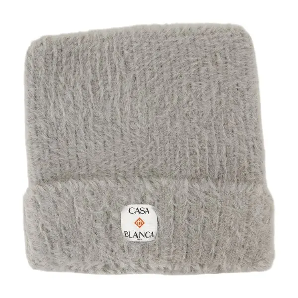 Casablanca Fluffy Square Beanie - Grey