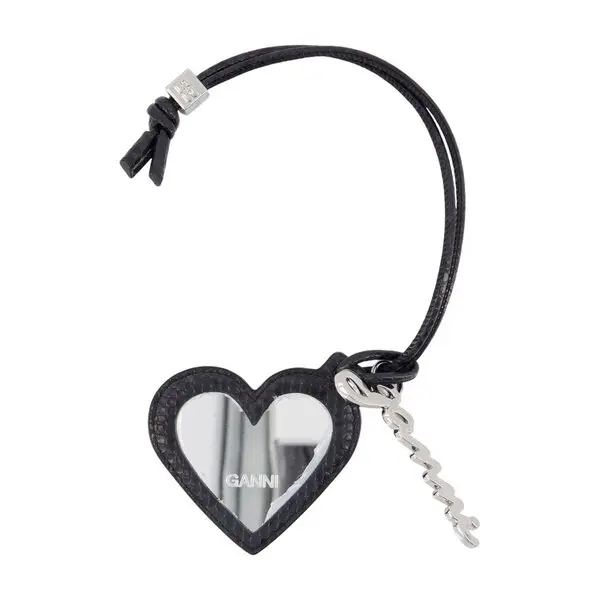 GANNI Heart Mirror Charm - Black