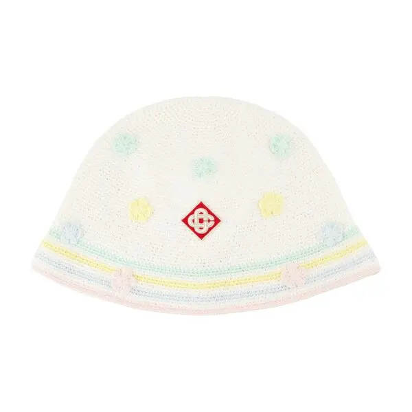 Casablanca Kawaii Crochet Bucket Hat - White