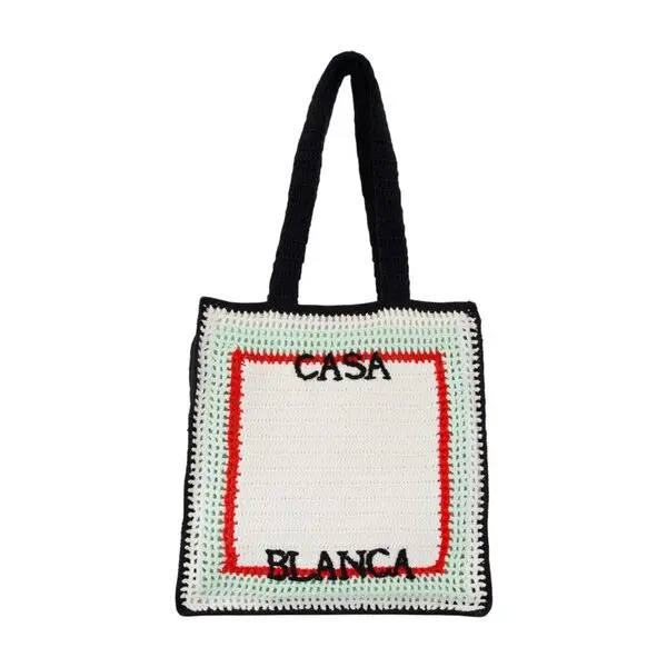 Casablanca Crochet Shopper Bag - White