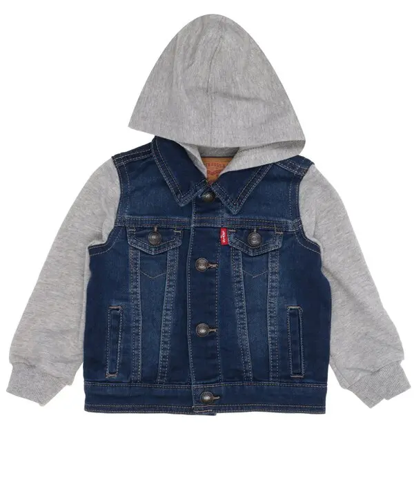 LEVI'S Denim Jacket With Plush Sleeves And Hood