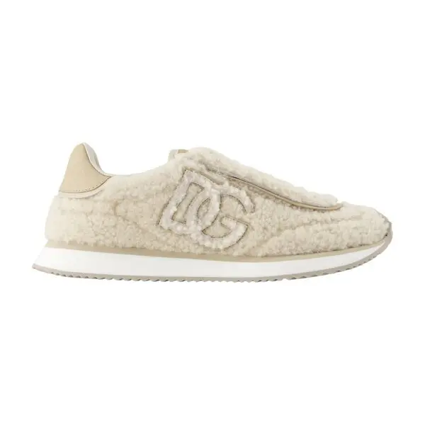 Dolce & Gabbana Leather Cushion Sneakers - Beige