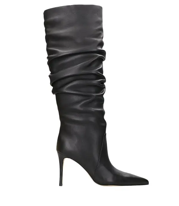 Michael Kors Leather Stiletto Boots - Black