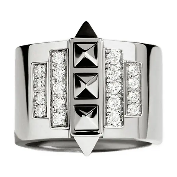 STATEMENT Rockaway Pinky Ring With Diamonds - Silver