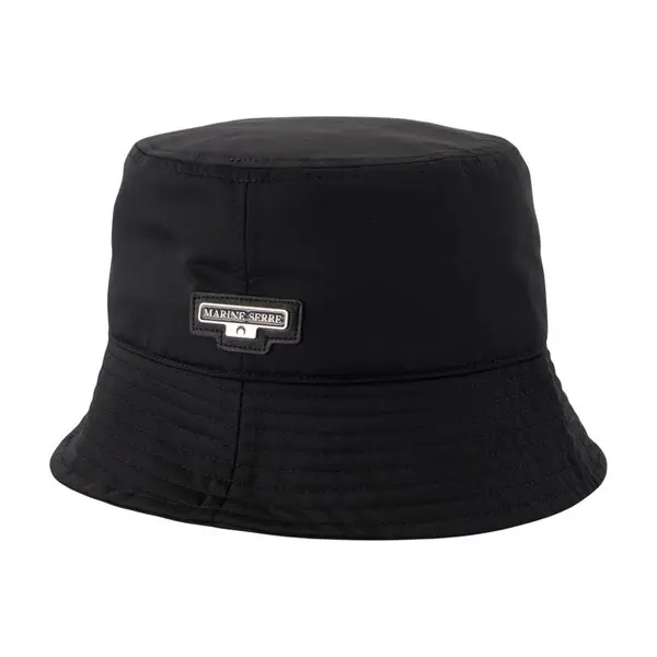 MARINE SERRE Satin Bucket Hat - Black