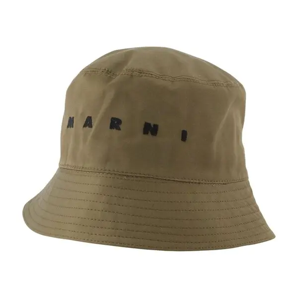 Marni Logo Bucket Hat - Khaki