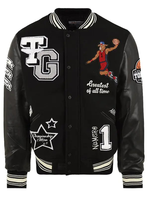 TOP GUN Goat Varsity Jacket - Black
