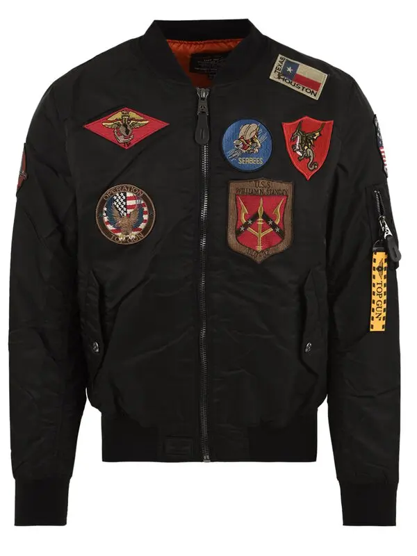TOP GUN Ma-1 Nylon Bomber Jacket With Patches