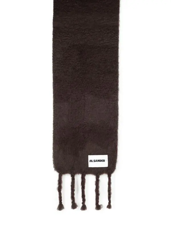 JIL SANDER Mohair And Chocolate Wool Scarf - Brown
