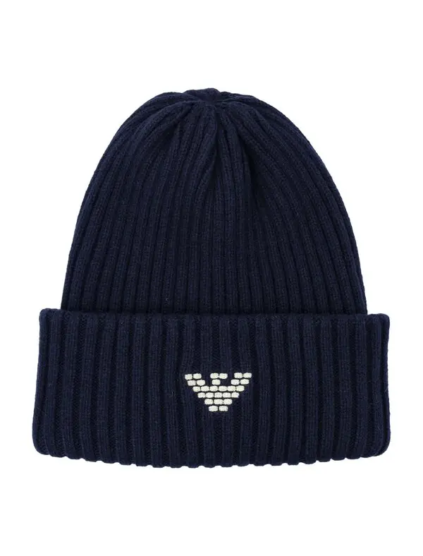 Emporio Armani Ribbed Wool Beanie - Ub102