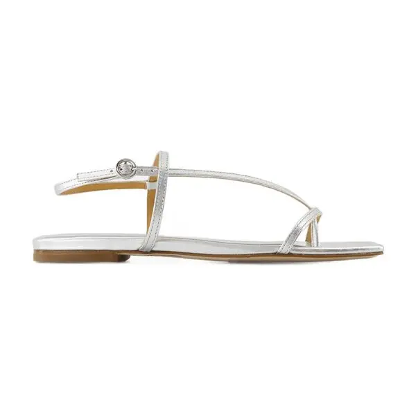 AeydĒ Ella Leather Sandals - Silver
