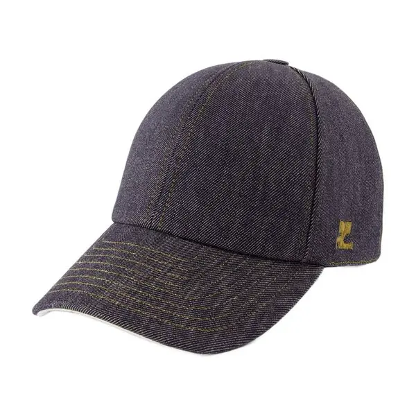COURREGES Signature Denim Cap - Grey
