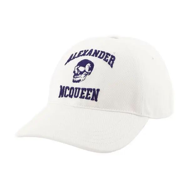 Alexander McQueen Varsity Skull Cap - White