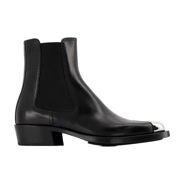 Alexander McQueen Boxcar Leather Boots - Black