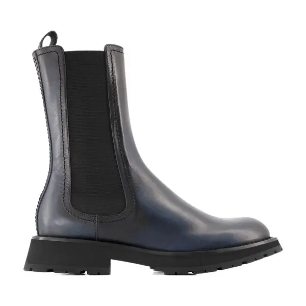 Alexander McQueen Leather Chelsea Boots - Grey