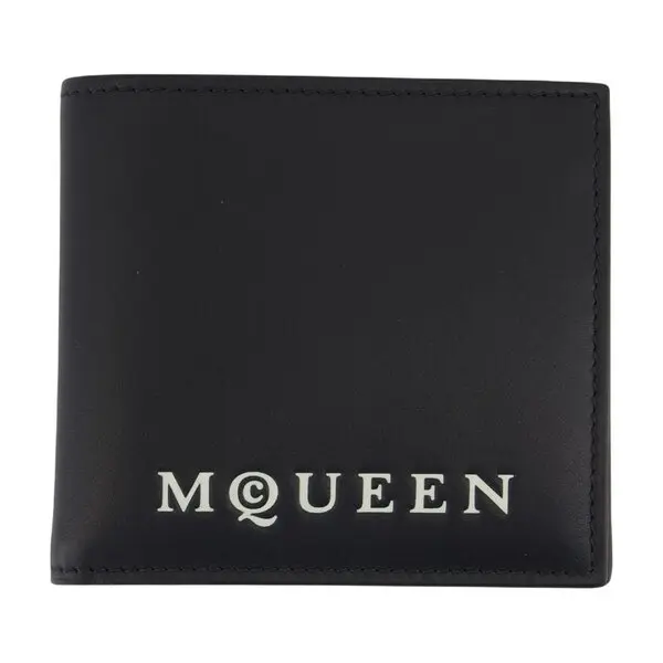 Alexander McQueen Bi Fold Cc Card Case Alexander Mc Queen Leather - Black