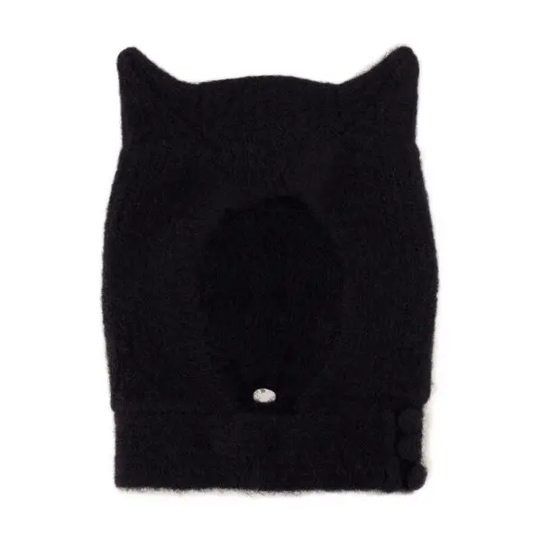 Coperni Knitted Horn Beanie - Black