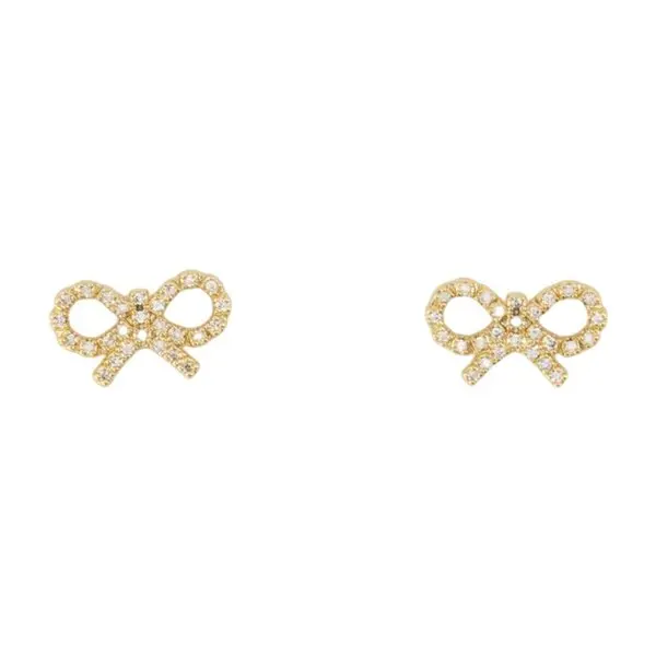 SELF-PORTRAIT Micro Bow Stud Earrings - Gold