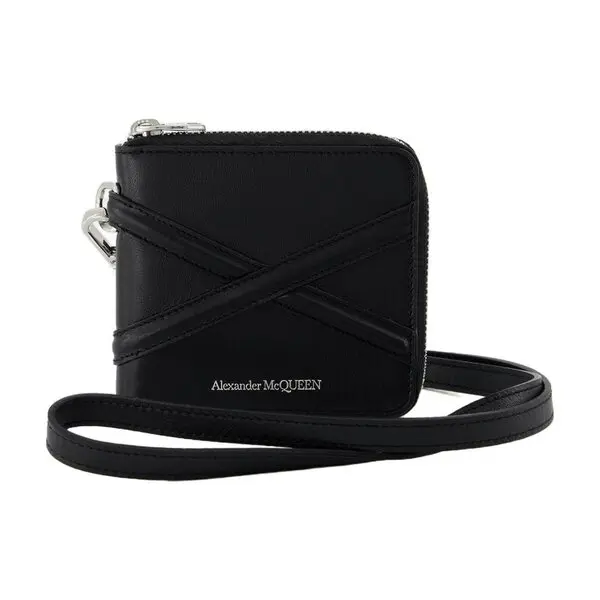 Alexander McQueen Zip Around Billfold Wallet Leather - Black
