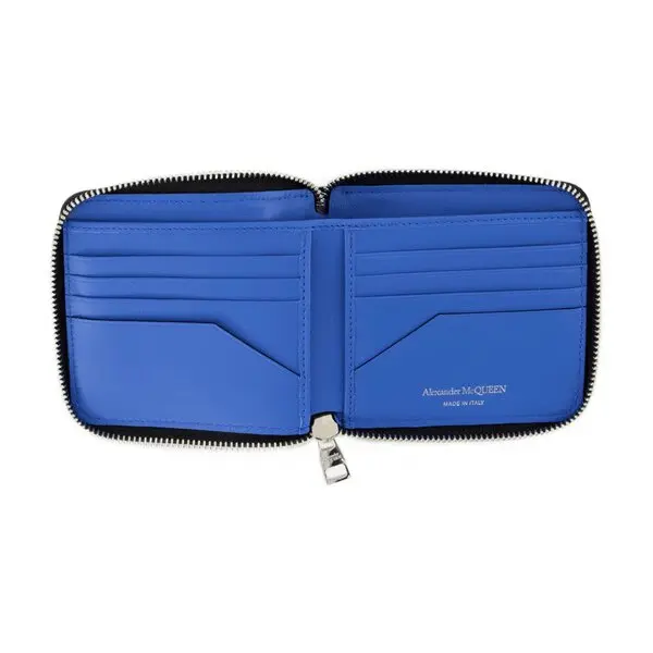 Alexander McQueen Zip Around Billfold Wallet Leather