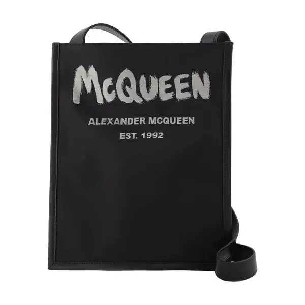 Alexander McQueen Graffiti Phone Sleeve In And White - Black