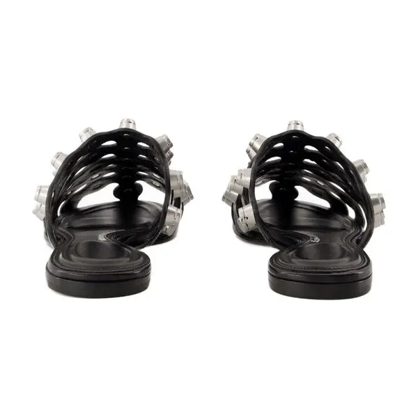 Alexander Wang Rexa Cage Leather Flat Slides