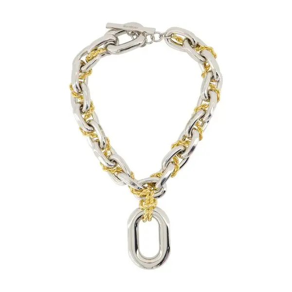 Rabanne Aluminum And Gold Necklace - Silver
