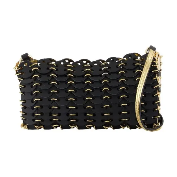 Rabanne Wallet On Chain Leather - Black