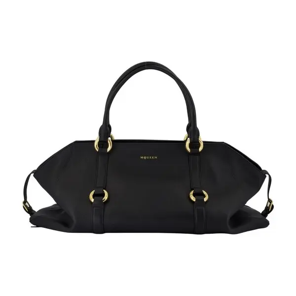 Alexander McQueen Farringdon Maxi Leather Purse - Black