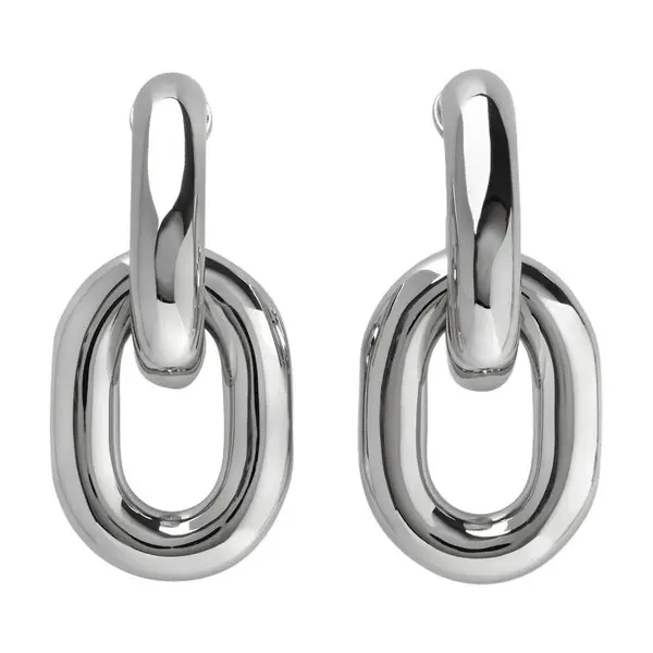 Rabanne Xl Link Hoops Earrings - Silver