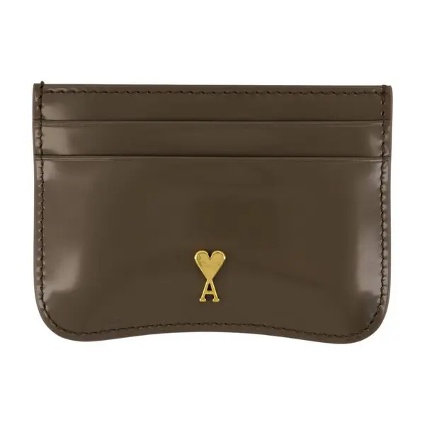 Ami Paris Paris Cardholder Leather - Khaki