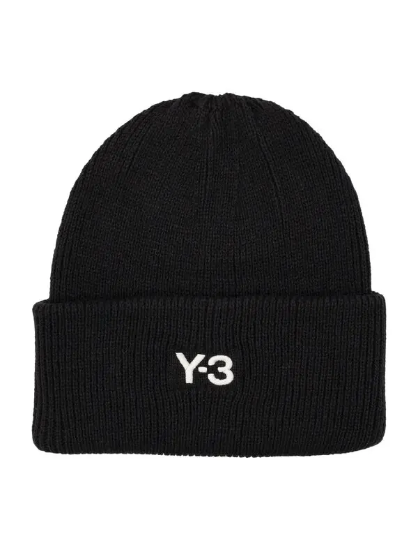 Y3 Ribbed Beanie - Black