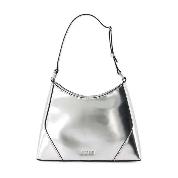 Staud Linda Leather Shoulder Bag - Silver