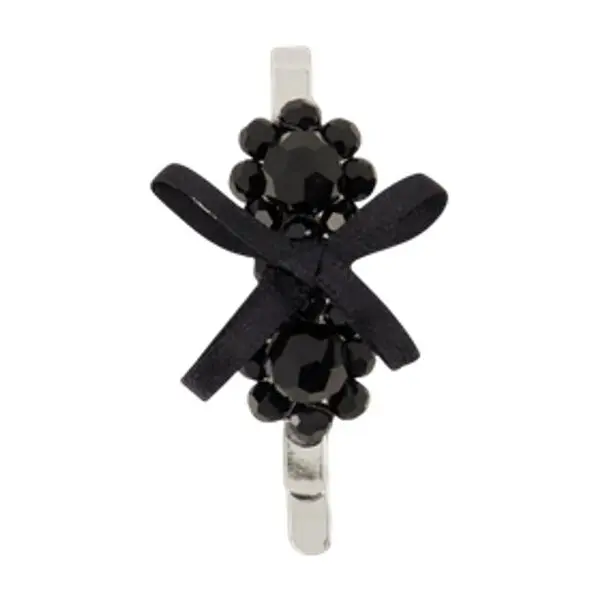 Simone Rocha Petite Bow Crystal Hair Clips - Black