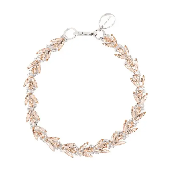 Simone Rocha Crystal Floret Brass Necklace - Pink