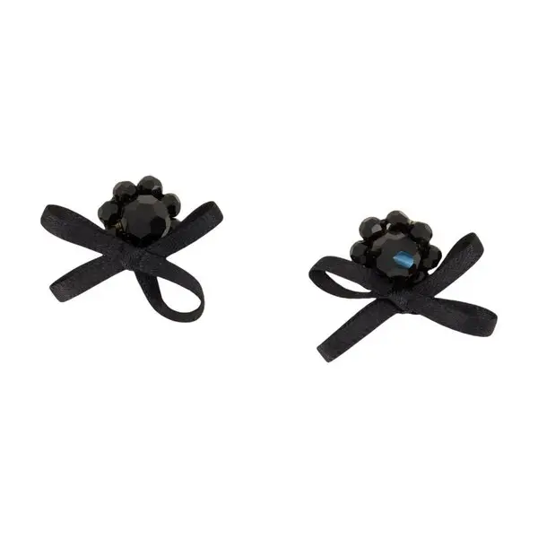 Simone Rocha Petite Daisy Crystal Earrings - Black