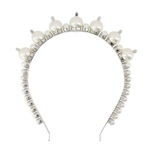 Simone Rocha Tiara Hair Clips With Pearl - White